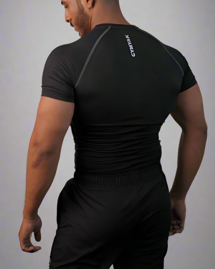 Men's Black Compression T-Shirt – Engineered for Performance | Gymyak ...